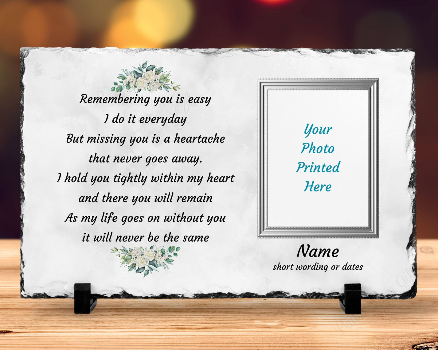 Sympathy Gift: Remembering You - Personalized Memorial Plaque