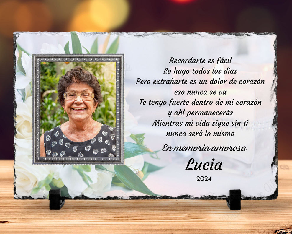 Spanish Memorial Plaque with Photo | Remember Me